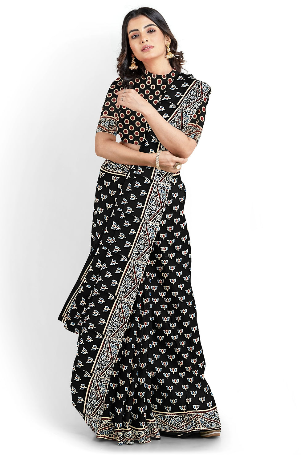 Kamli - Modal Silk Ajrakh Saree – Sweet Yellow Pollen