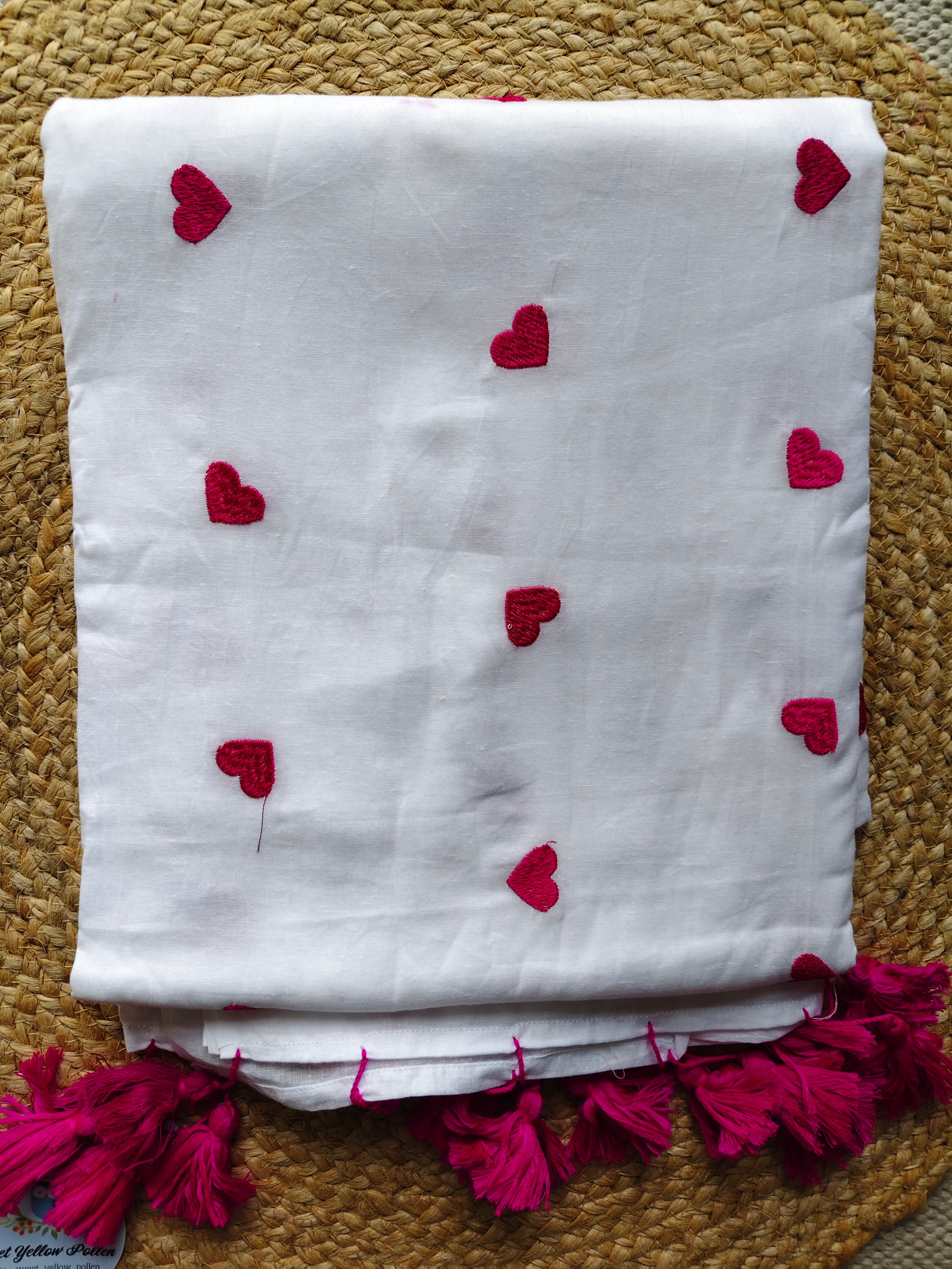 Dilruba White- Soft Mul Mul Cotton Saree – Sweet Yellow Pollen